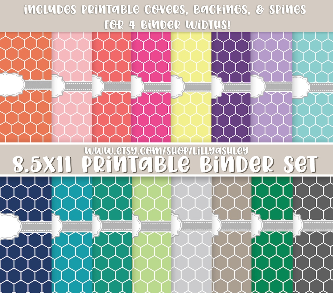 Printable Binder Covers Set of 16-with Backings and Spines-jpg Format ...