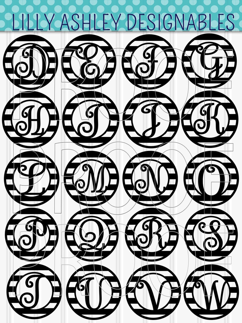 Monogram SVG Set of 26 cut files A-Z SVG/PNG/jpg formats | Etsy