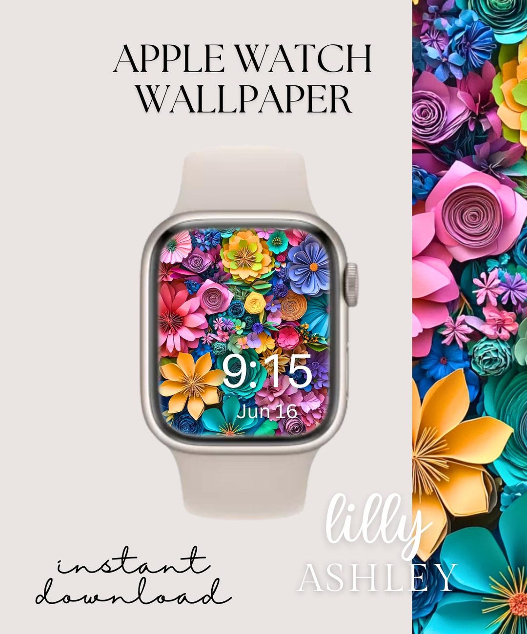 Summer Floral Apple Watch Face, Watch Background, Womens Apple Watch ...