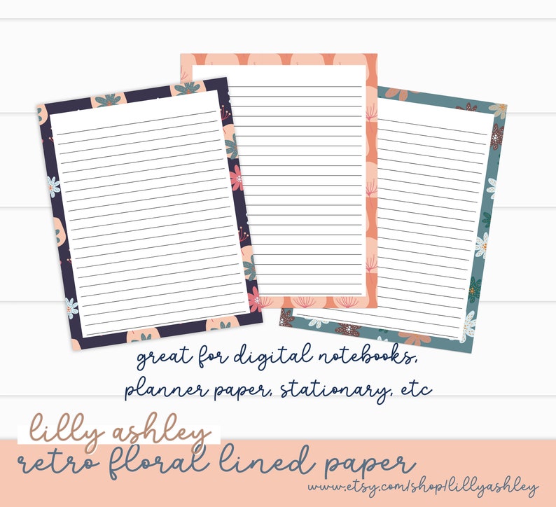 Lined Paper Pack of 10PDF PNG Files-8.5x11 Downloadable - Etsy