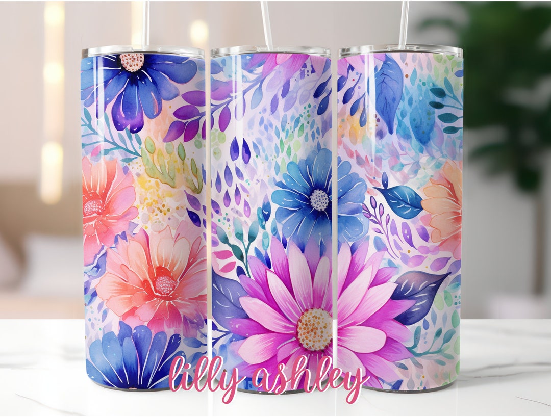 Modelo de copo de designs de sublimação Designs de sublimação floral ...