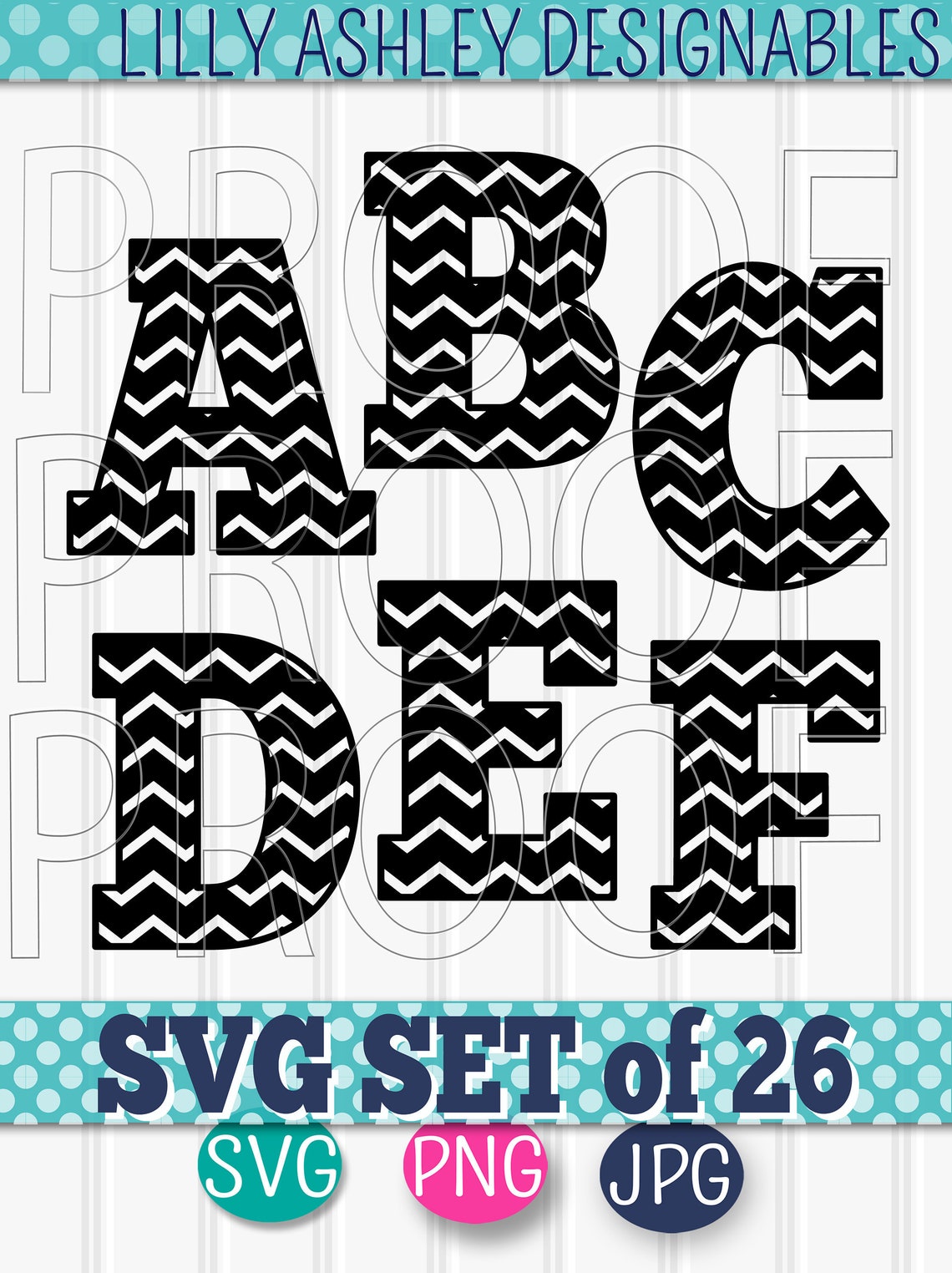 Chevron Letter SVG Cut File Set of 26-uppercase Letters A-Z | Etsy