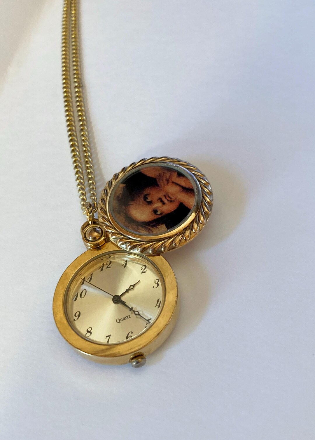 Vintage Cherub Pocket Watch With 22" Chain - Etsy