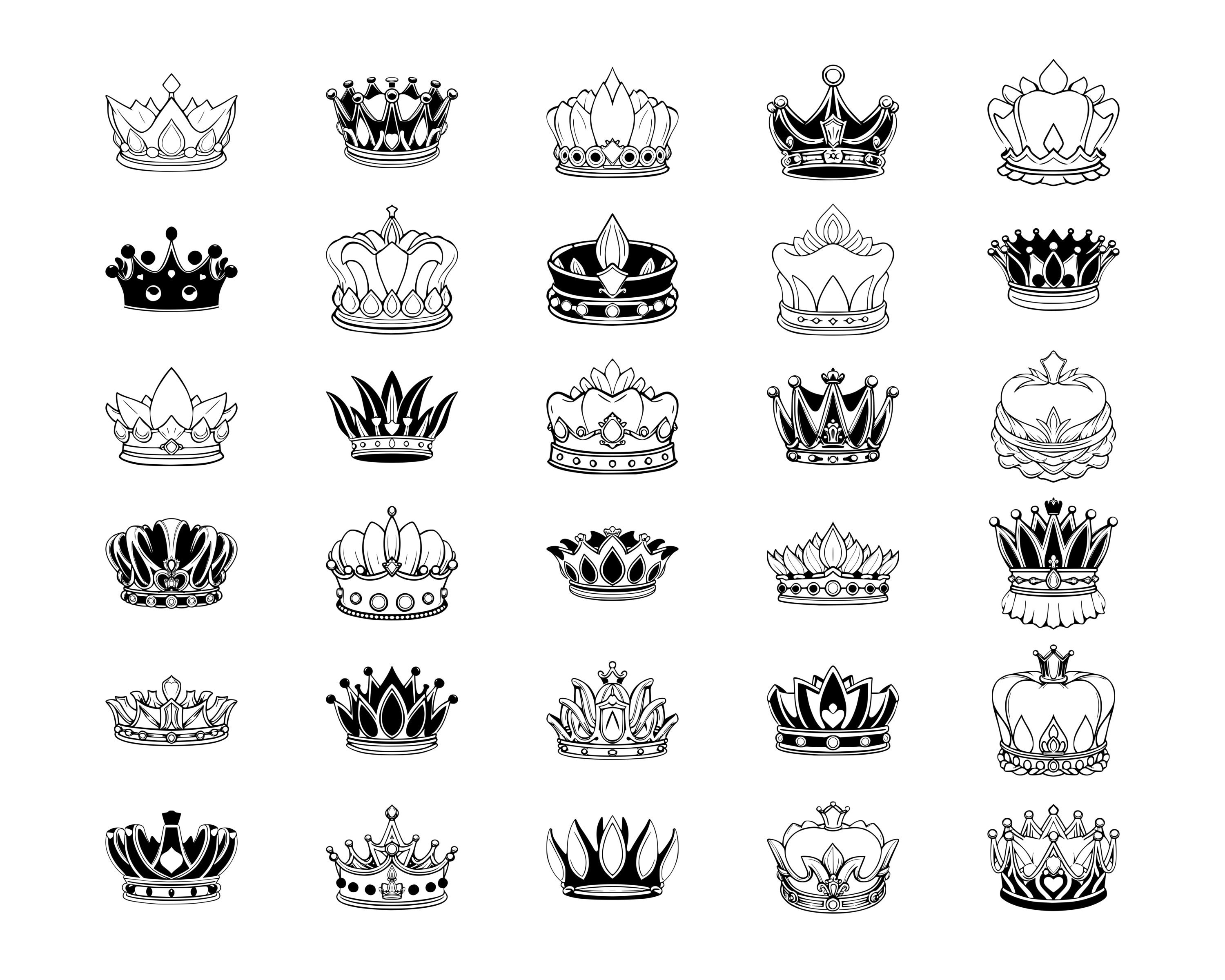 Royal Crown SVG Princess Tiara SVG King Crown Queen Crown - Etsy