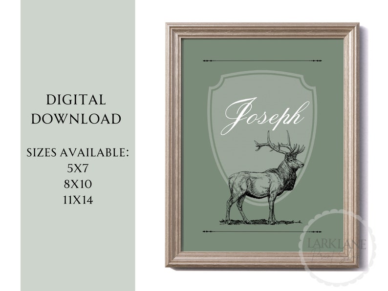 Baby Boy Deer Hunting Nursery | Printable Wall Art With Name | English ...