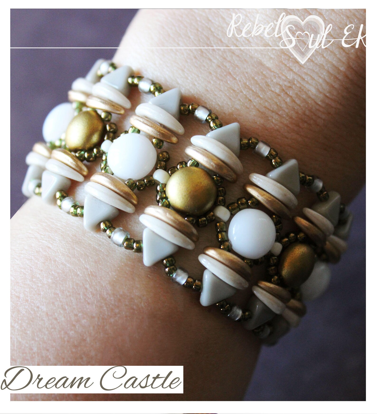 Soft Colors Geometric Bracelet, Beadwork Bracelet, Glass Bracelet ...