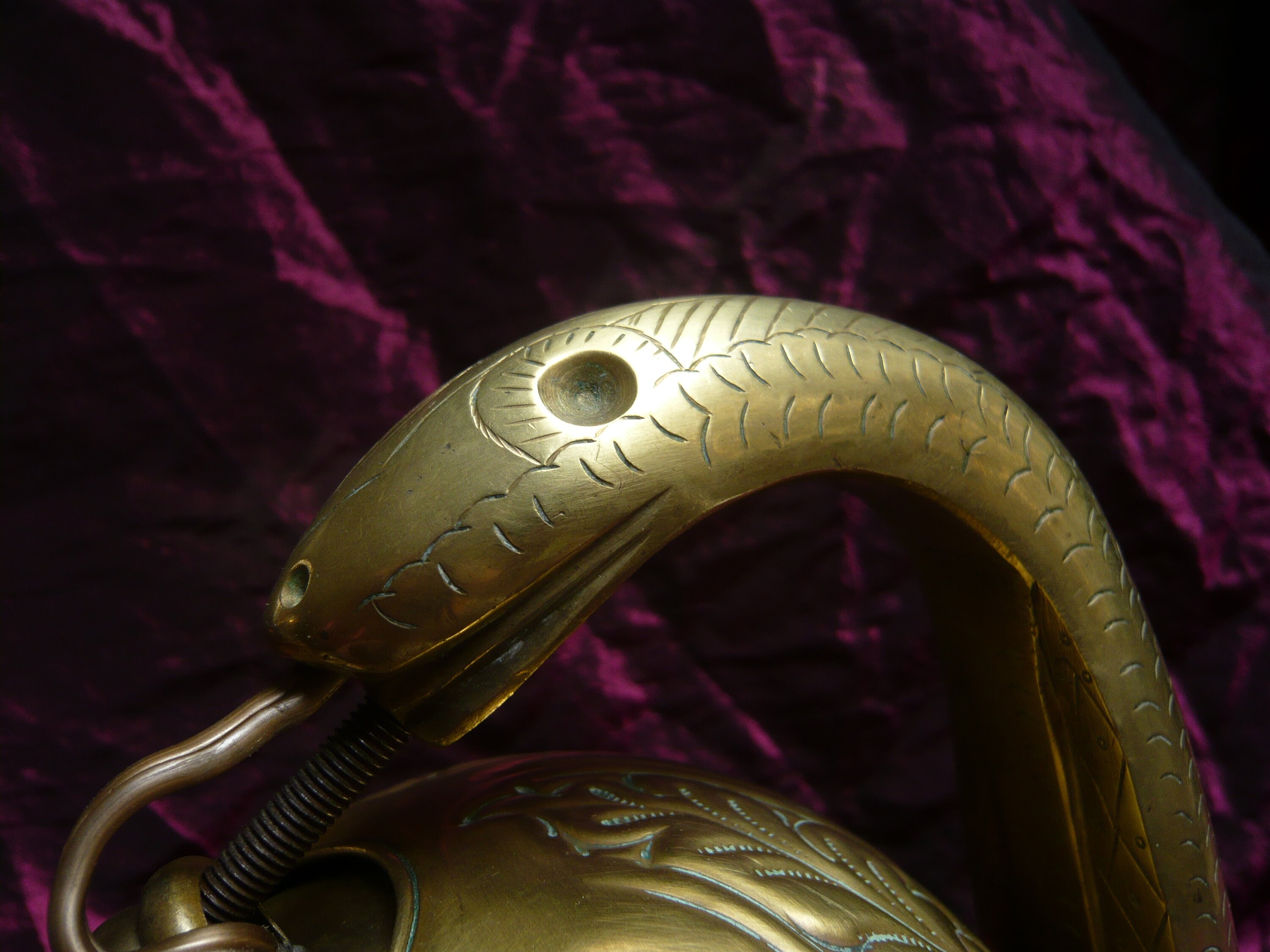 Bronze Snake Lamp Art Deco Cobra Lighting Brass Shade With - Etsy