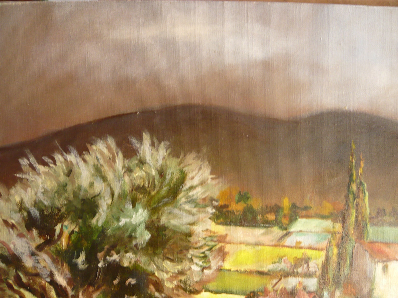 Spring on Provence Hills Oil on Canvas Painting Olive Tree Cypress ...