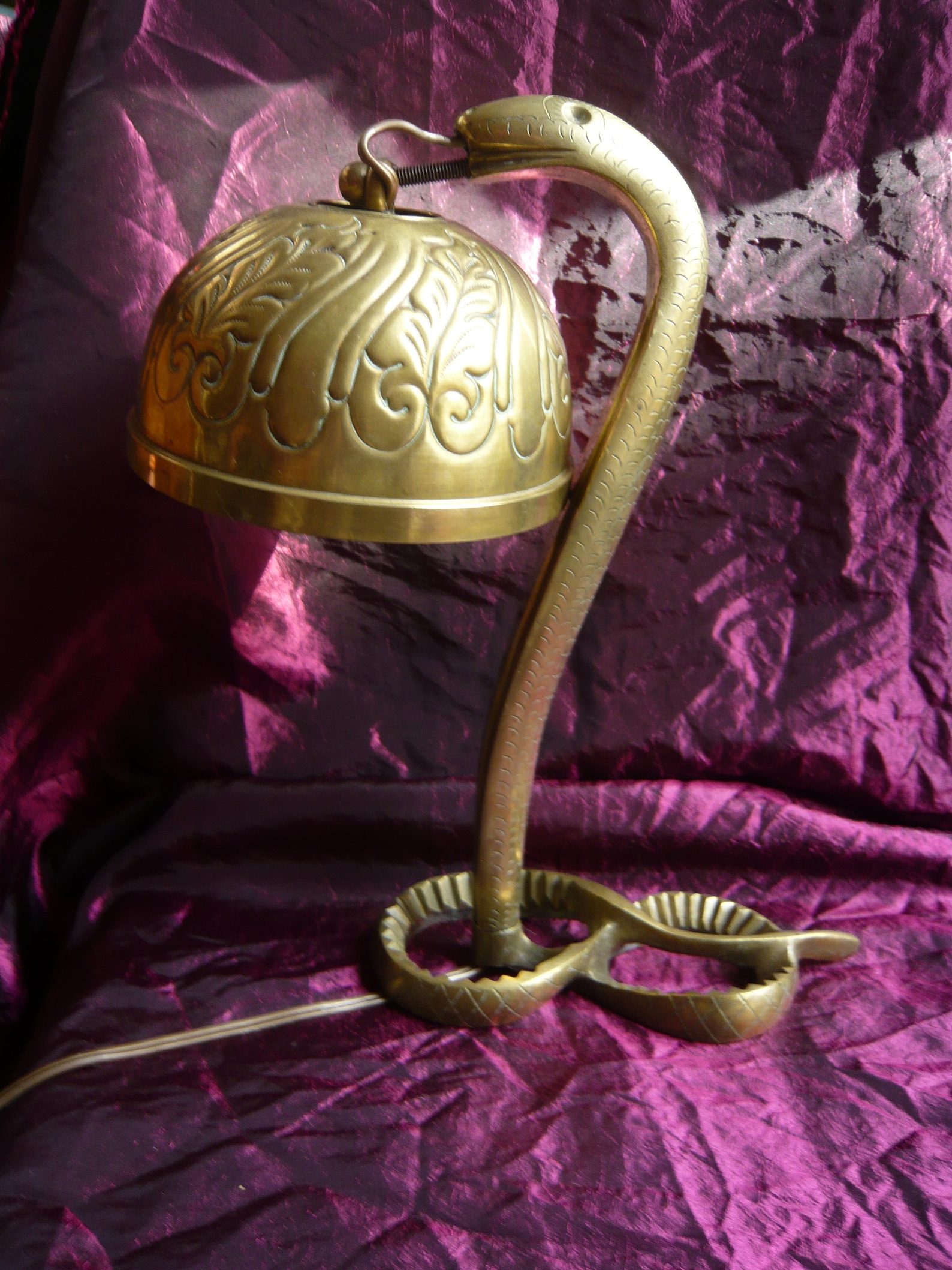 Bronze Snake Lamp Art Deco Cobra Lighting Brass Shade With - Etsy