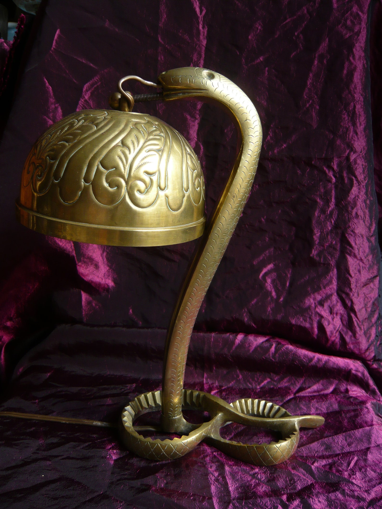 Bronze Snake Lamp Art Deco Cobra Lighting Brass Shade With - Etsy