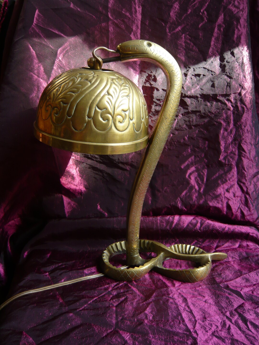 Bronze Snake Lamp Art Deco Cobra Lighting Brass Shade With - Etsy