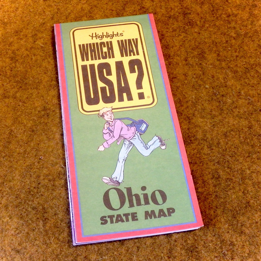 Ohio State Map Highlights Which Way USA Poster Decor for - Etsy
