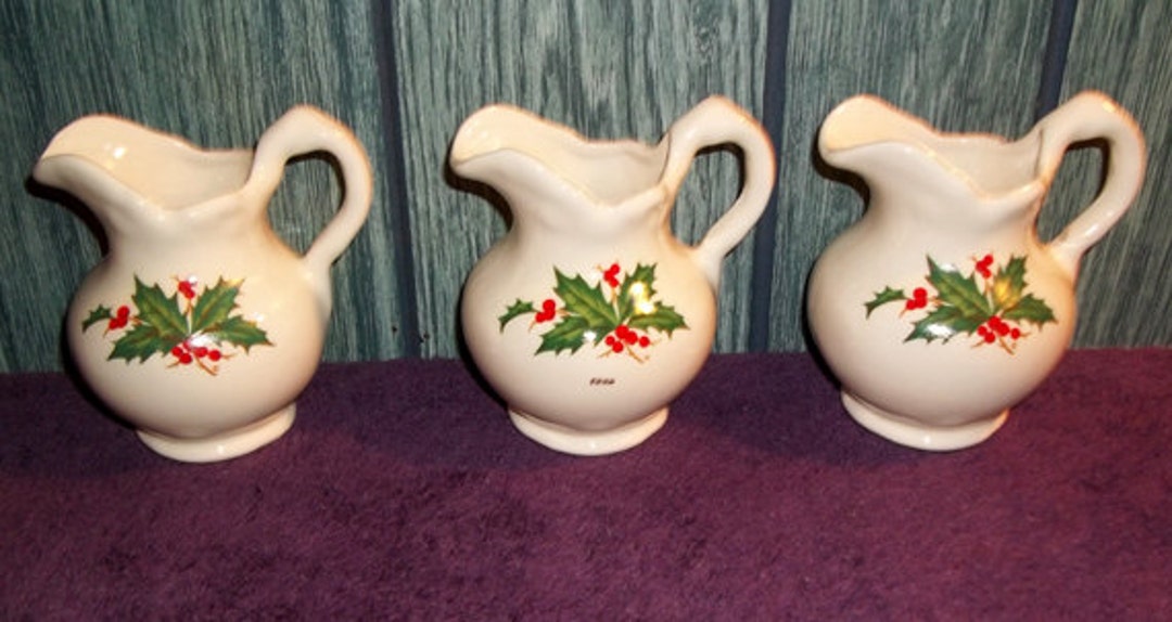 Vintage Holiday Pottery Pitchers With Holiday Christmas Season - Etsy UK