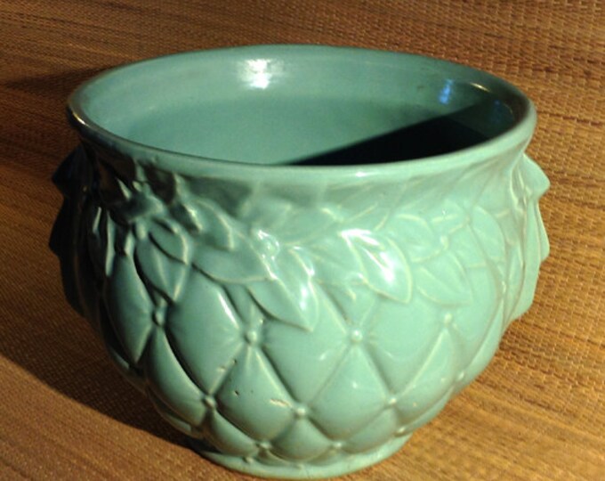 Large Vintage Mccoy Jardiniere Quilted Glazed Light Aqua Green Pot or ... Large Vintage Mccoy Jardiniere Quilted Glazed Light Aqua Green Pot or ...