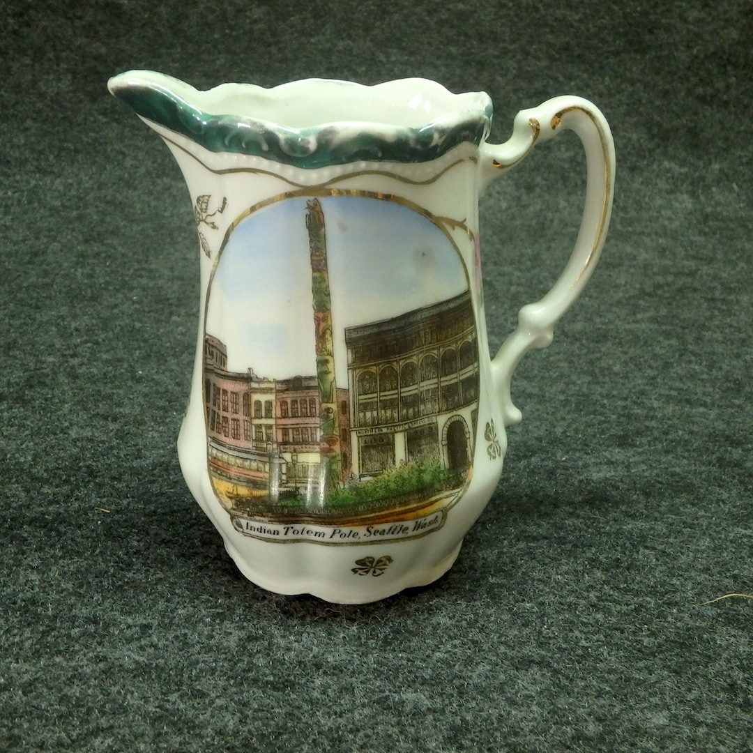 Vintage Souvenir Ceramic Syrup Pitcher or Creamer - Featuring Tlingit ...