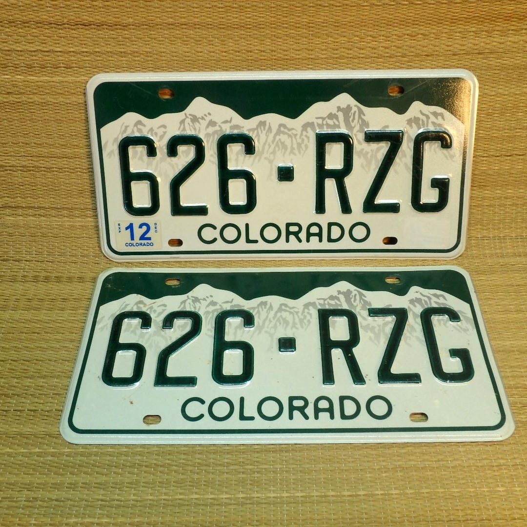 Colorado License Plates Matching Pair - Front & Rear Rocky Mountain ...