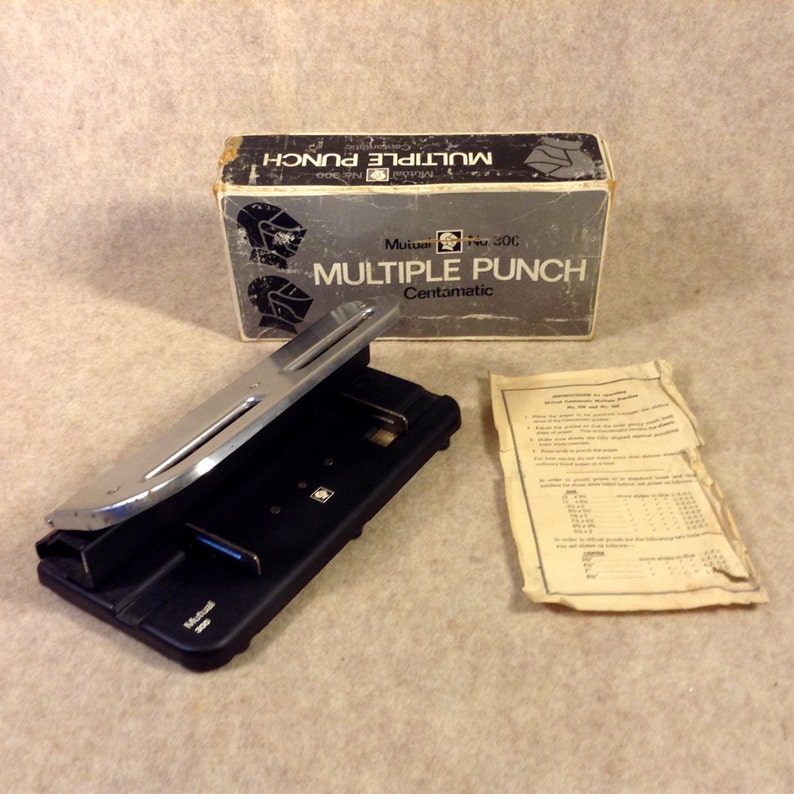 Vintage Paper Punch up to 4 Holes at a Time Mutual Number - Etsy