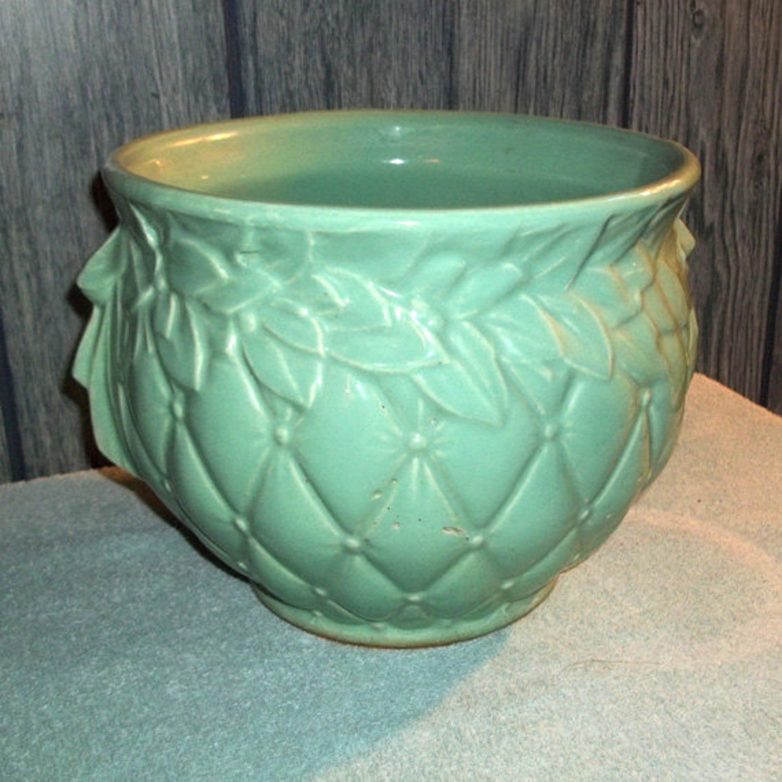 Large Vintage McCoy Jardiniere Quilted Glazed Light Aqua Green | Etsy Large Vintage McCoy Jardiniere Quilted Glazed Light Aqua Green | Etsy