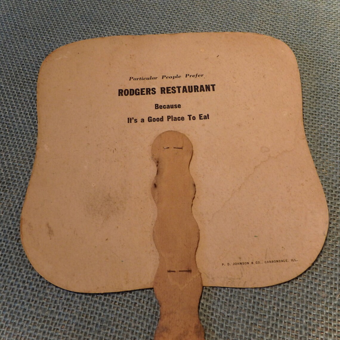 Paper Advertising Fan Rodgers Restaurant Vintage | Etsy