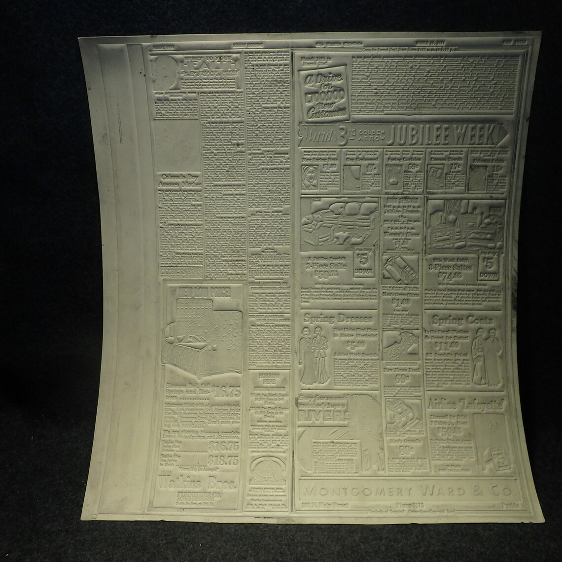 The Pueblo Chieftain 1931 Newspaper Flong Sunday Morning - Etsy