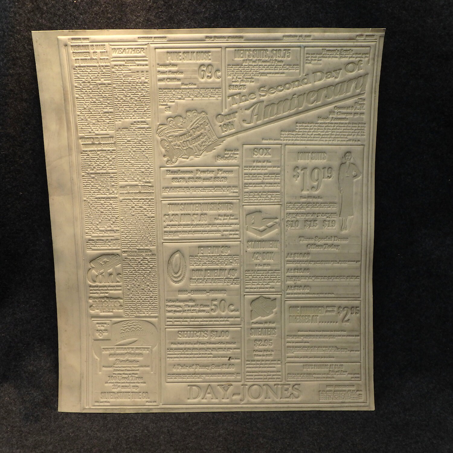 Old Newspaper Printing Plates