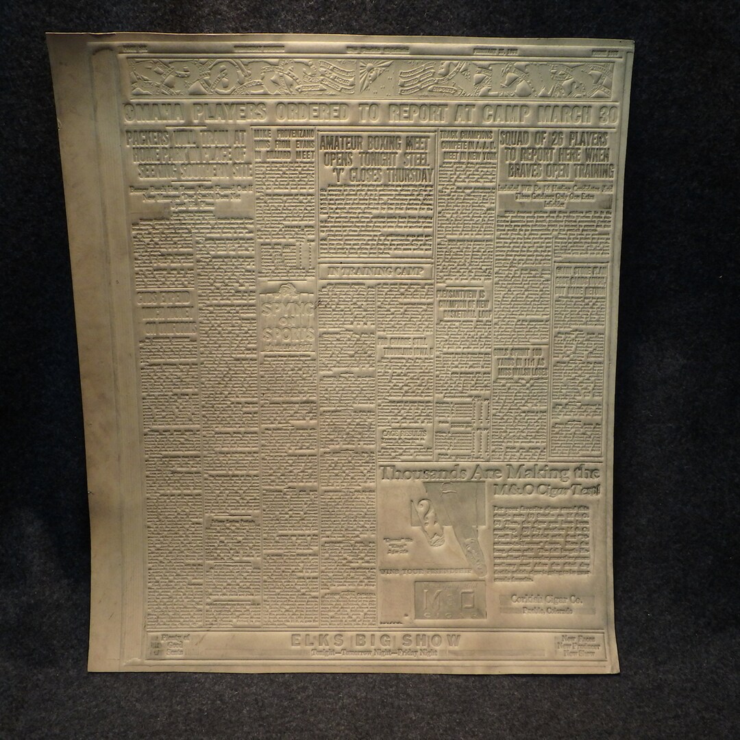 The Pueblo Chieftain 1931 Newspaper Flong Sports Page - Etsy