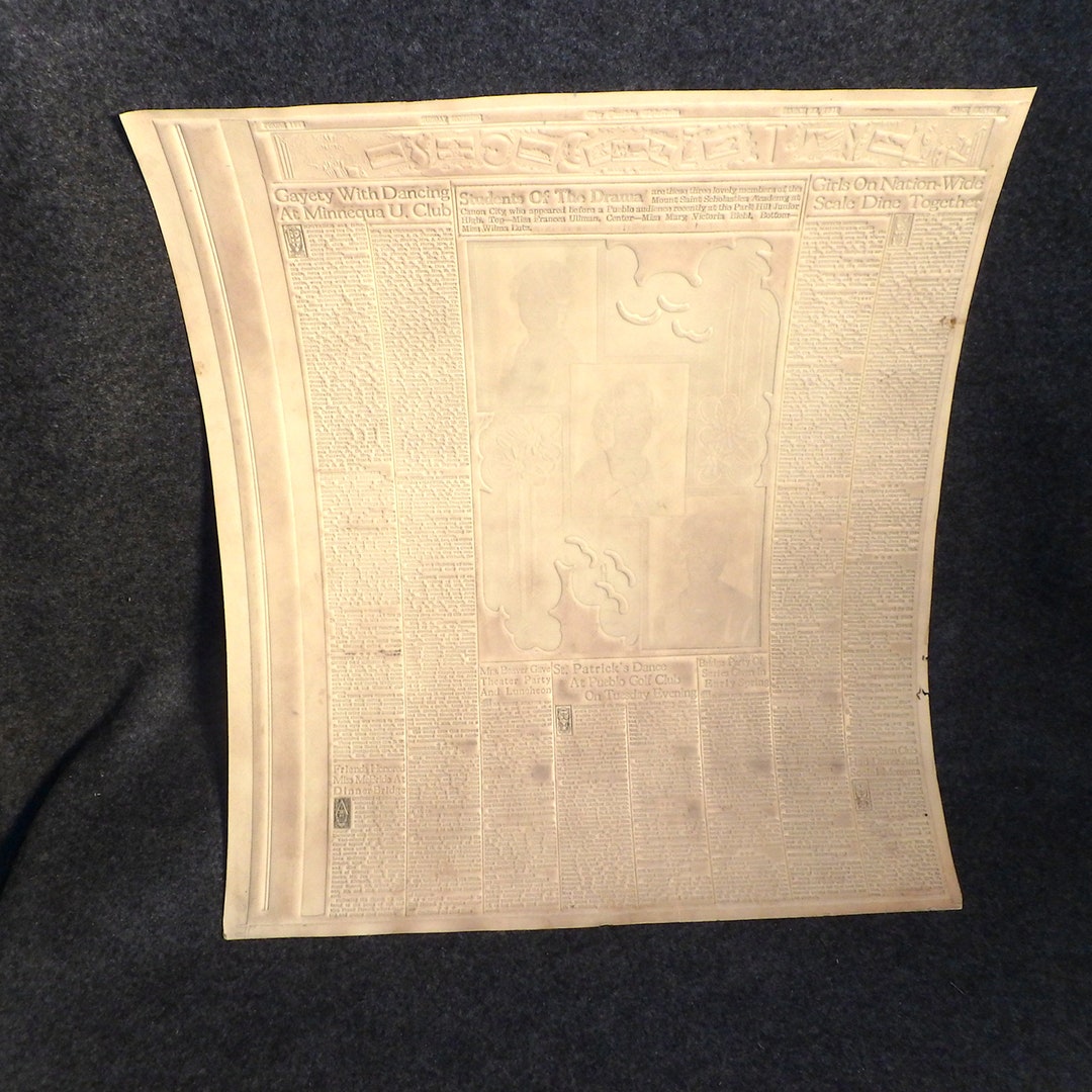 The Pueblo Chieftain 1931 Newspaper Flong Features Society - Etsy