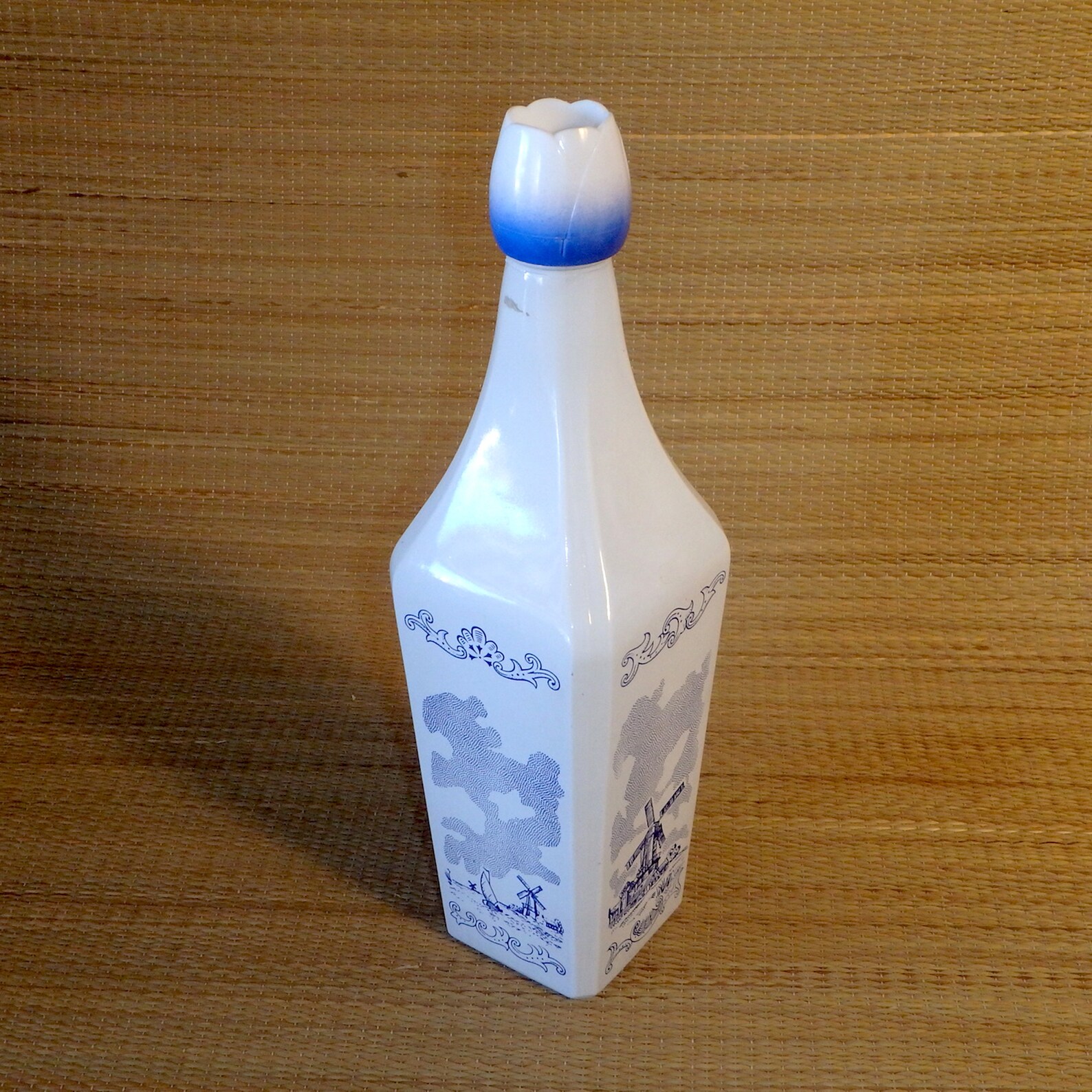 Vintage White Liquor Bottle With Windmill and Holland Design - Etsy