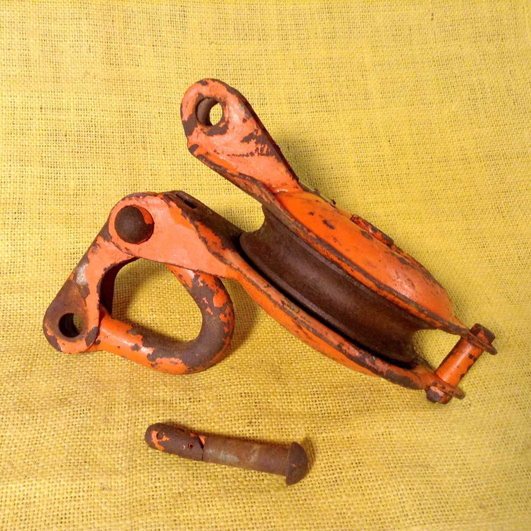 Large Vintage Industrial Pulley Loop Opens Heavy Iron - Etsy