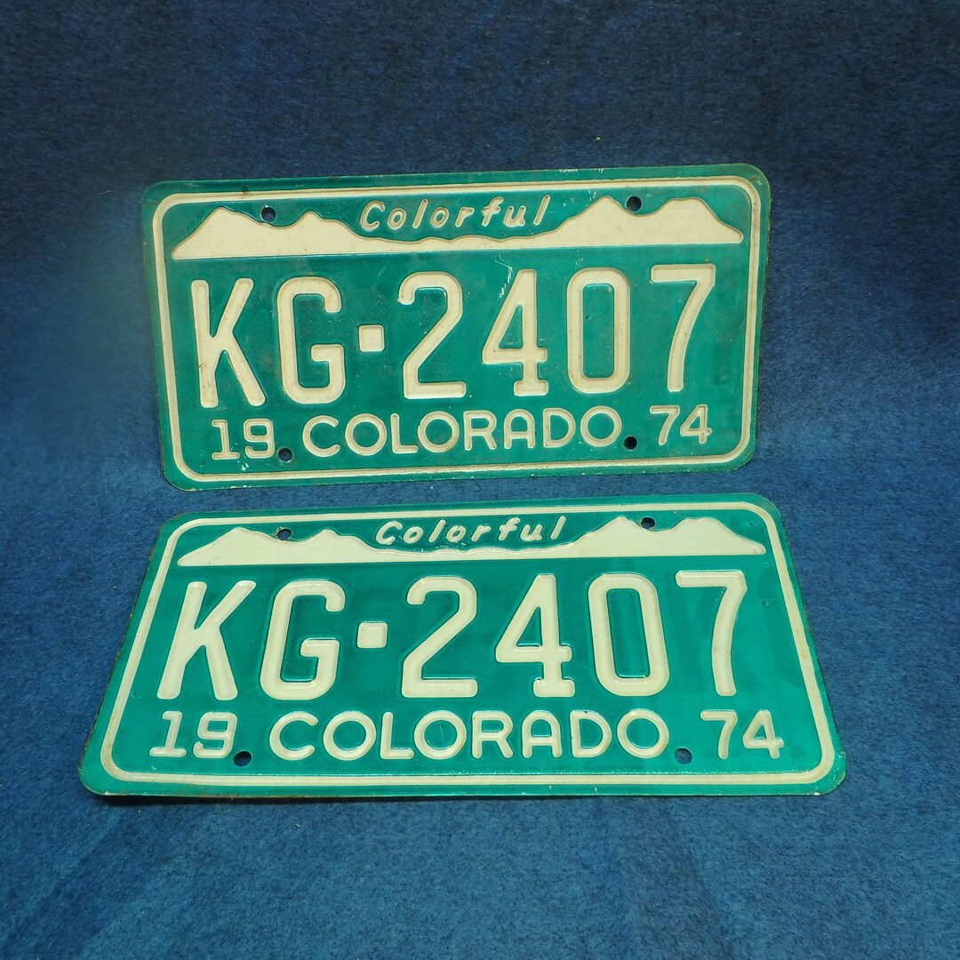 Vintage Colorado License Plates Pair 1974 - Etsy