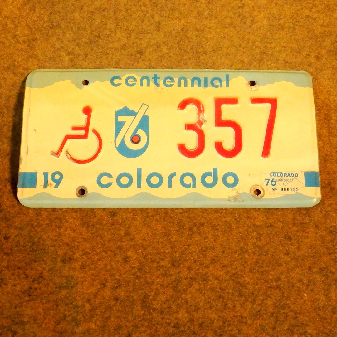 Vintage License Plate - Colorado Bicentennial - Handicap - 1976 - Etsy