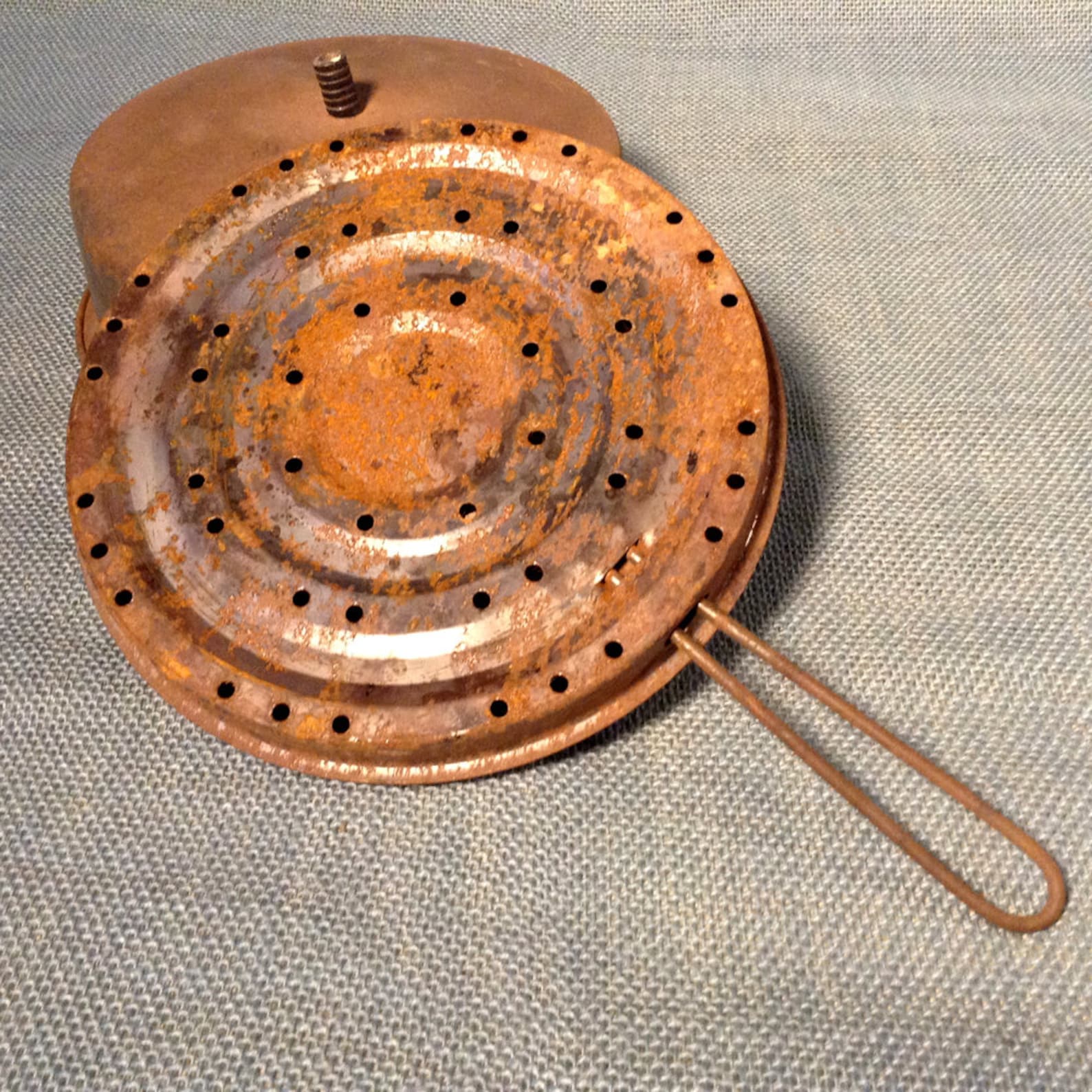 Vintage Popcorn Popper Pan Open Flame Rusty Decor - Etsy