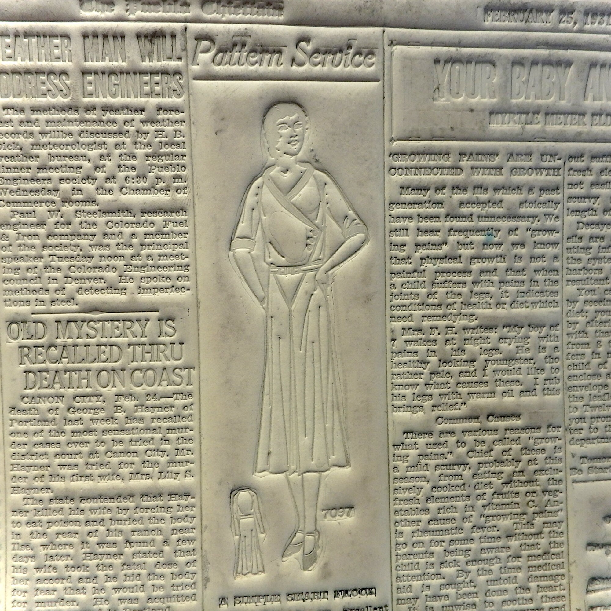 The Pueblo Chieftain 1931 - Newspaper Flong -Wednesday Morning Feb 25 ...