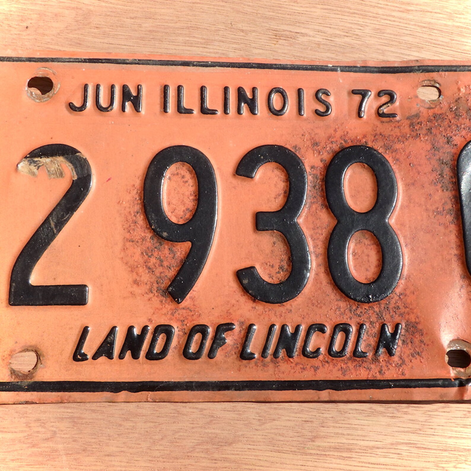 Farm License Plate - 12 938 C - Black on Orange - Dated June 1972 - Etsy