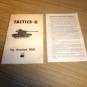 Tactics II Realistic Wargame by Avalon Hill Old 1958 Edition Complete ...