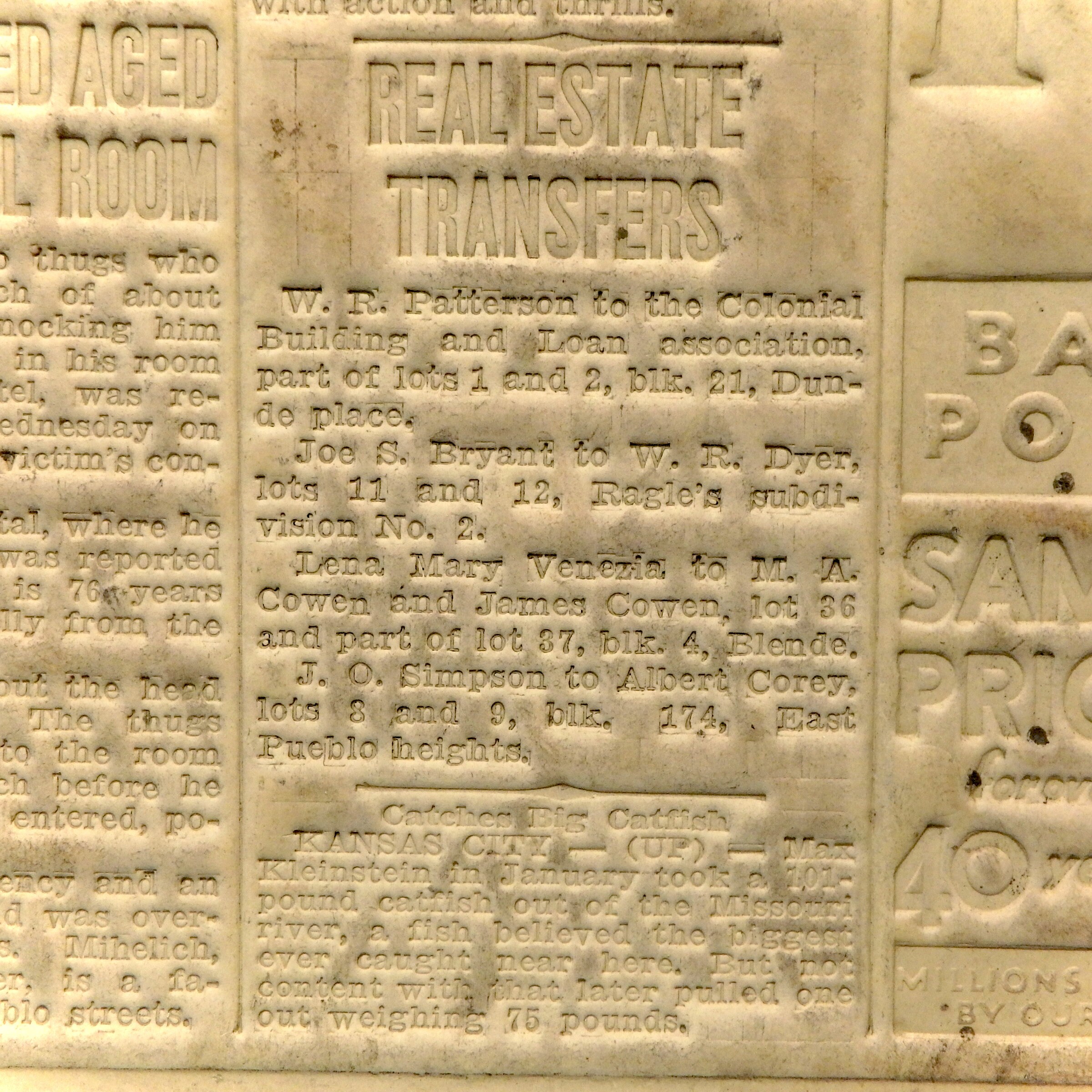 Historic Newspaper Flong The Pueblo Chieftain Colorado - Etsy.de