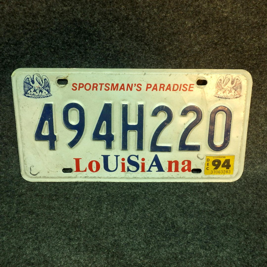 Louisiana License Plate - 494H220 - Sportsman's Paradise - Etsy