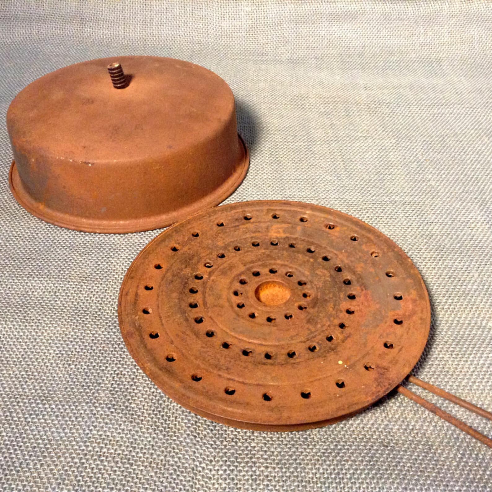 Vintage Popcorn Popper Pan Open Flame Rusty Decor - Etsy