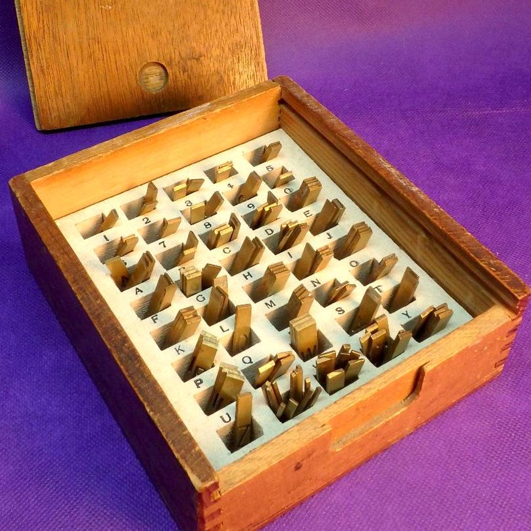 Vintage Rotary Engraver's Alpha Numeric Set Brass Letters, Numbers ...