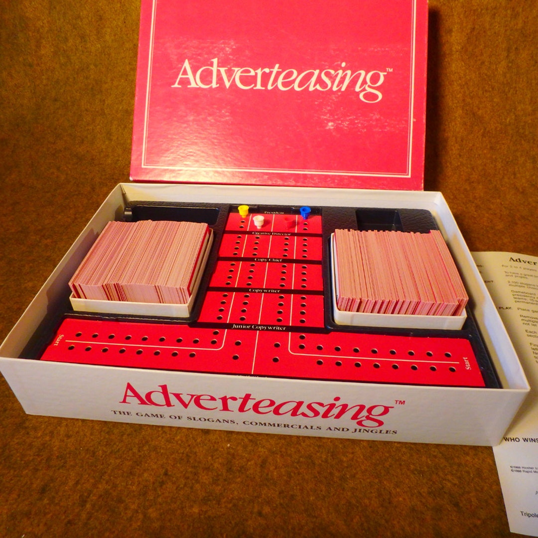 Vintage Adverteasing Board Game, C.1988 Slogans Commercials and Jingles ...