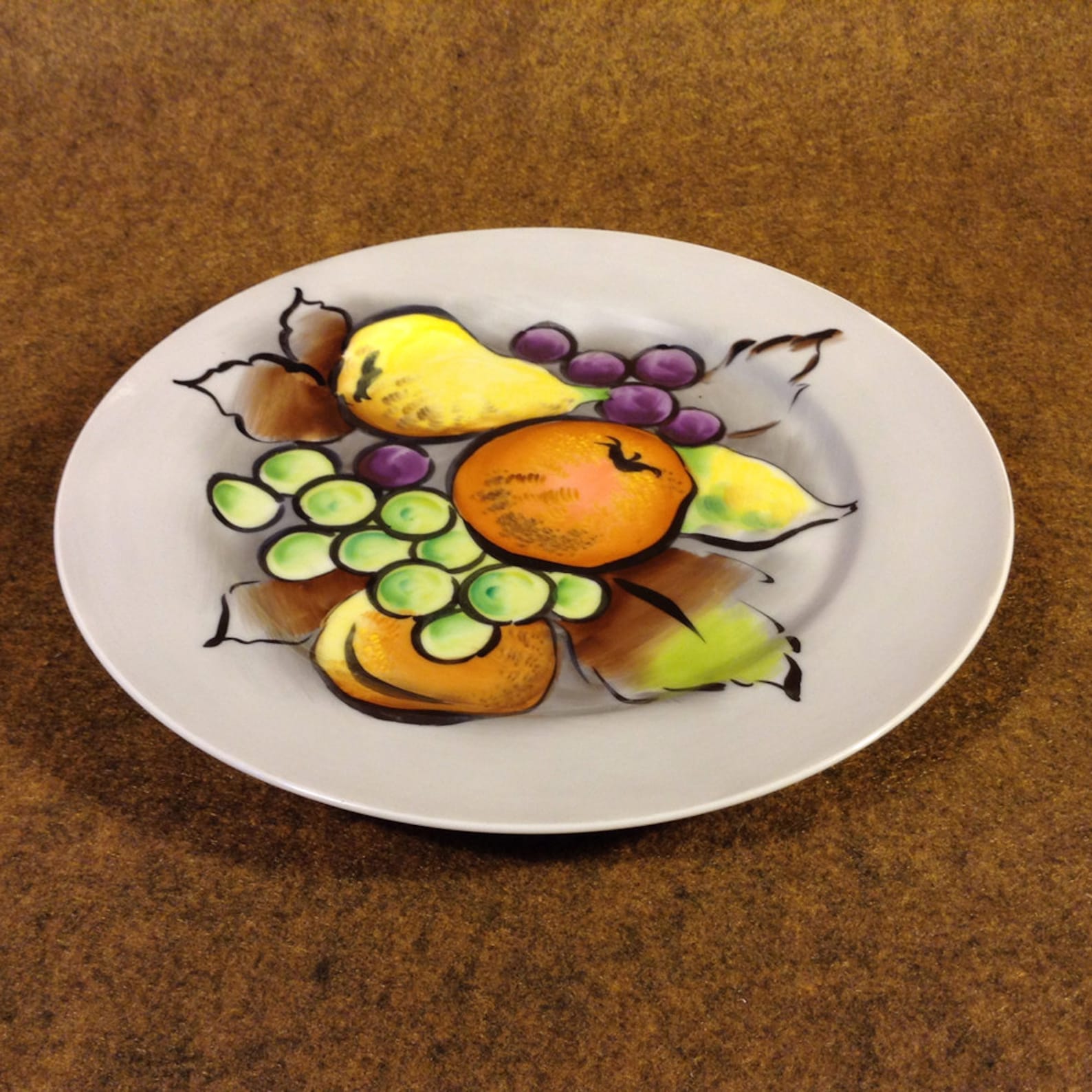 Hand Painted Plate, Collectible Porcelain Plate, Painted Fruit, Signed ...