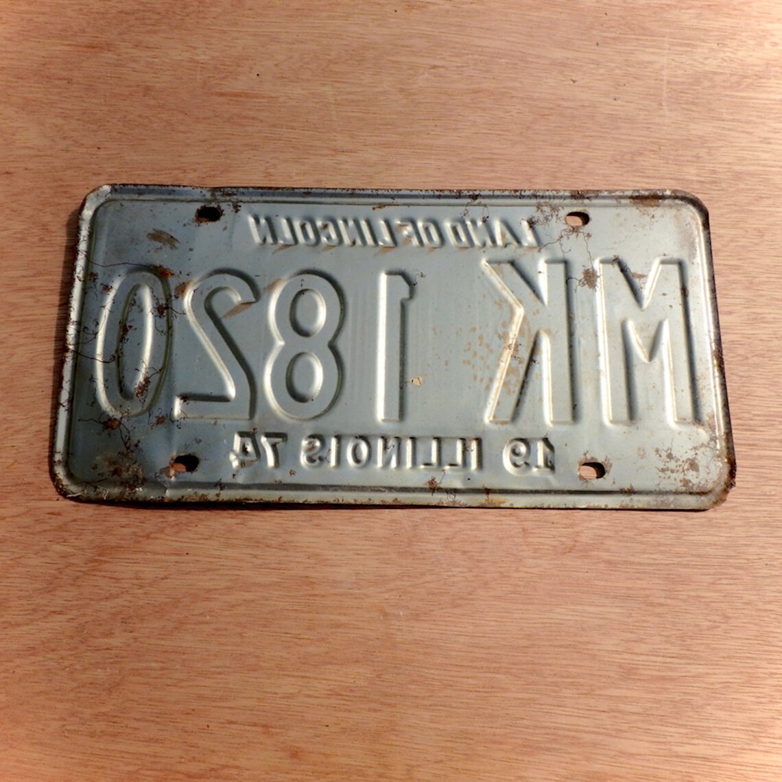 Farm License Plate - MK 1820 - Red on White - Dated June 1974 - Etsy