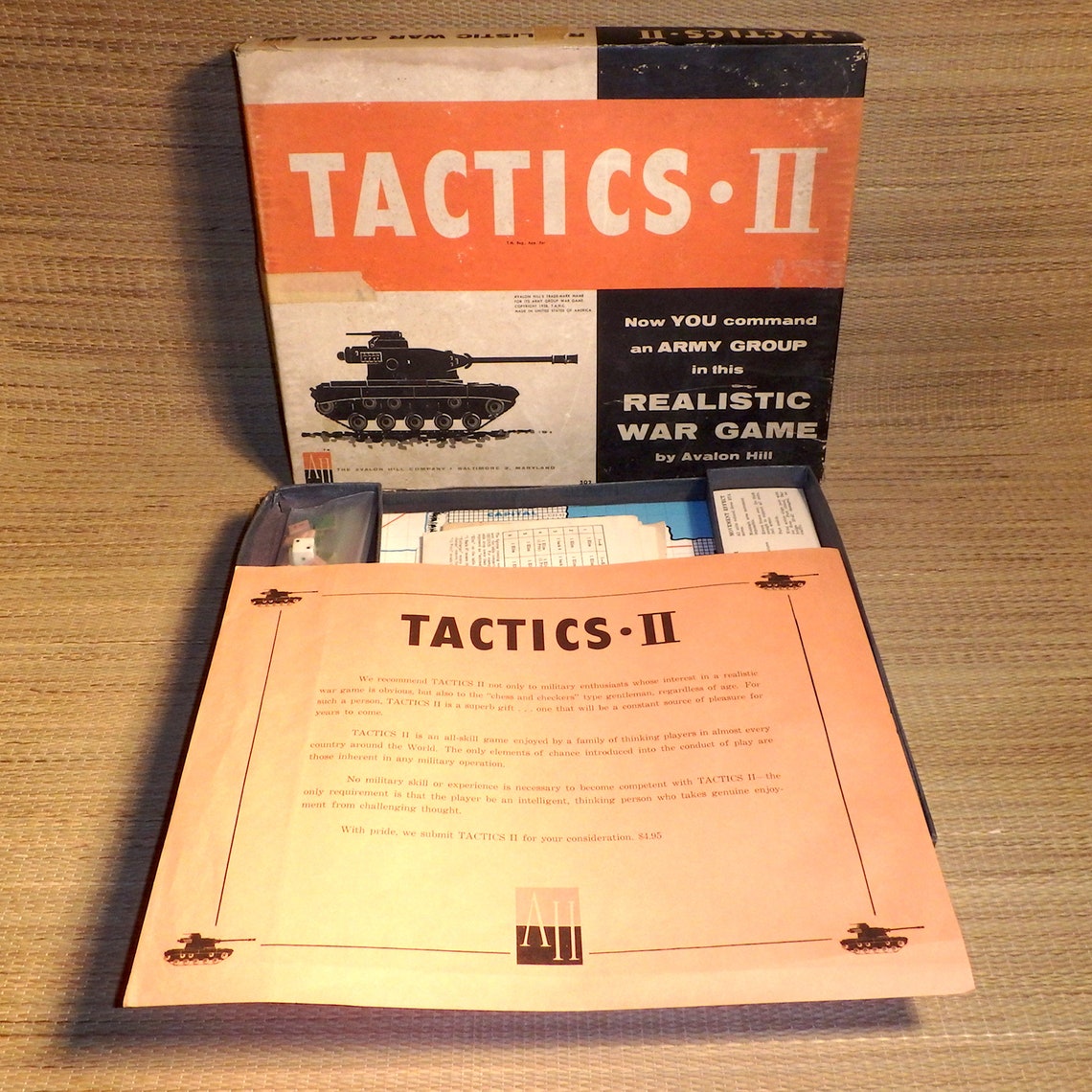 Tactics II Realistic Wargame by Avalon Hill Old 1958 - Etsy