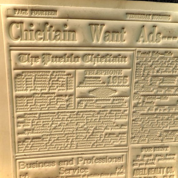 Pueblo Chieftain Want Ads Newspaper Flong Pueblo Colorado - Etsy