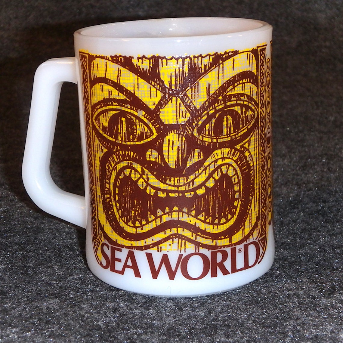 Sea World Souvenir Cup Tiki Face Image on Both Sides | Etsy