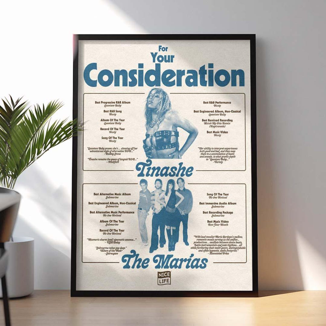 The Marias for Your Consideration Finashe Banner for the 2025 Grammys ...