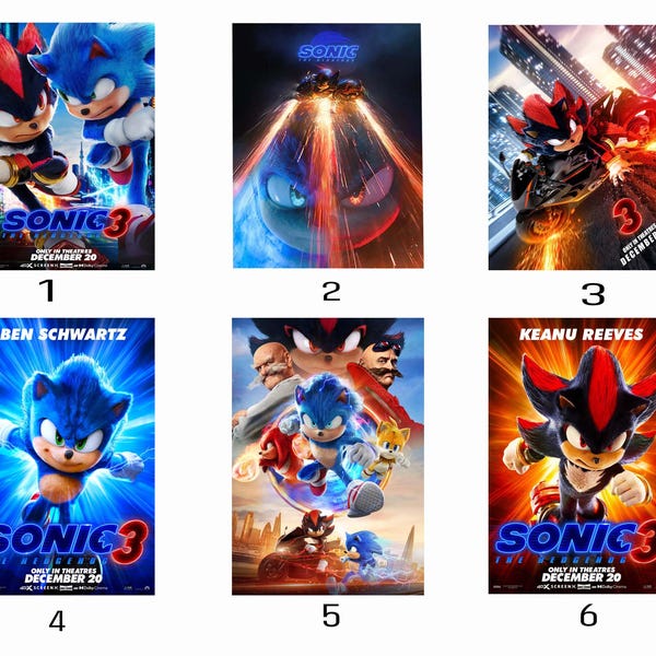 Sonic 3 movie poster - Etsy México