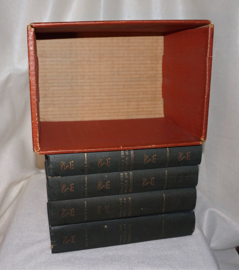 Vintage 4 Volume Mathematic Book Collection by John Newman. the World ...