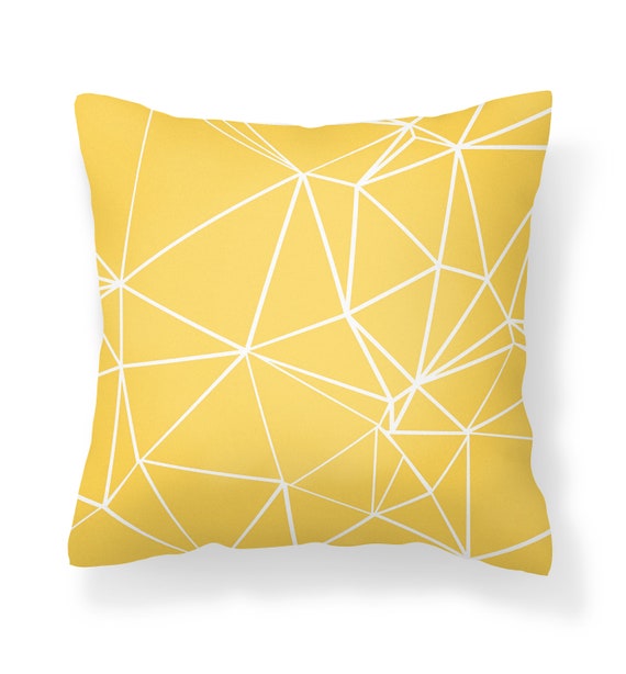Yellow Outdoor Pillows in Geometric Design Outdoor Yellow | Etsy
