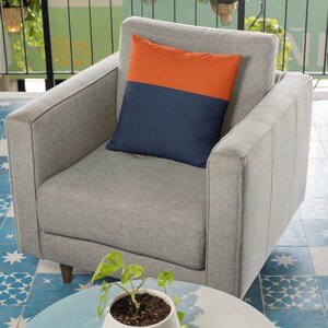 Navy Orange Pillow Cover, Orange Throw Pillow, Orange and Blue Pillow ...